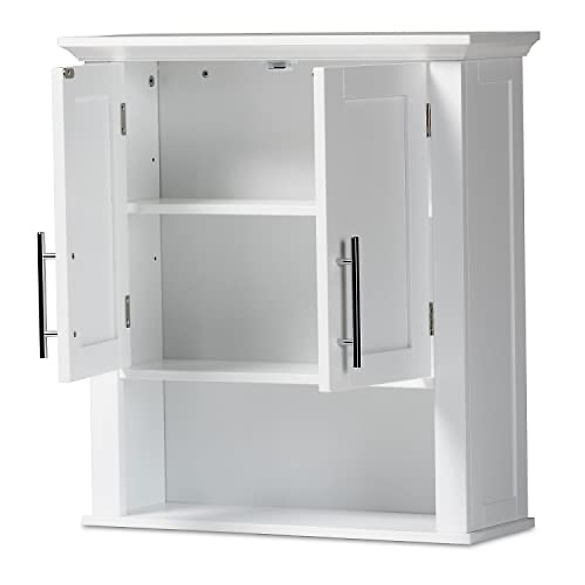 Baxton Studio Turner White Finished Wood 2-Door Bathroom Wall Storage Cabinet