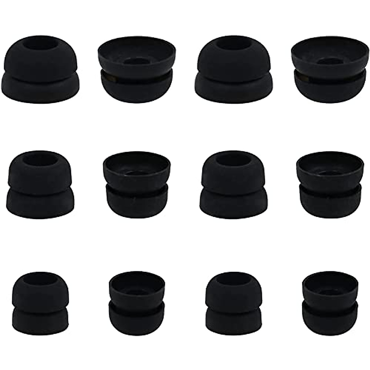 Rqker Double Flange Ear Tips Compatible with Beats Fit Pro, 6 Pairs S/M/L Sizes Soft Silicone Replacement Earbuds Tips Ear Tips Eartips Compatible with Beats Studio Buds & Fit Pro, Black 12