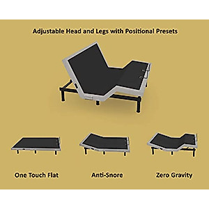 Irvine Home Collection Premium Queen Adjustable Bed Base with 12 Inch Gel Memory Foam Mattress