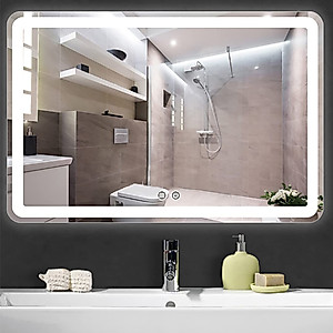 WinZo 30"x20" LED Bathroom Vanity Mirror with Adjustable Lights Wall Mounted Anti-Fog Waterproof, Horizontal Installation