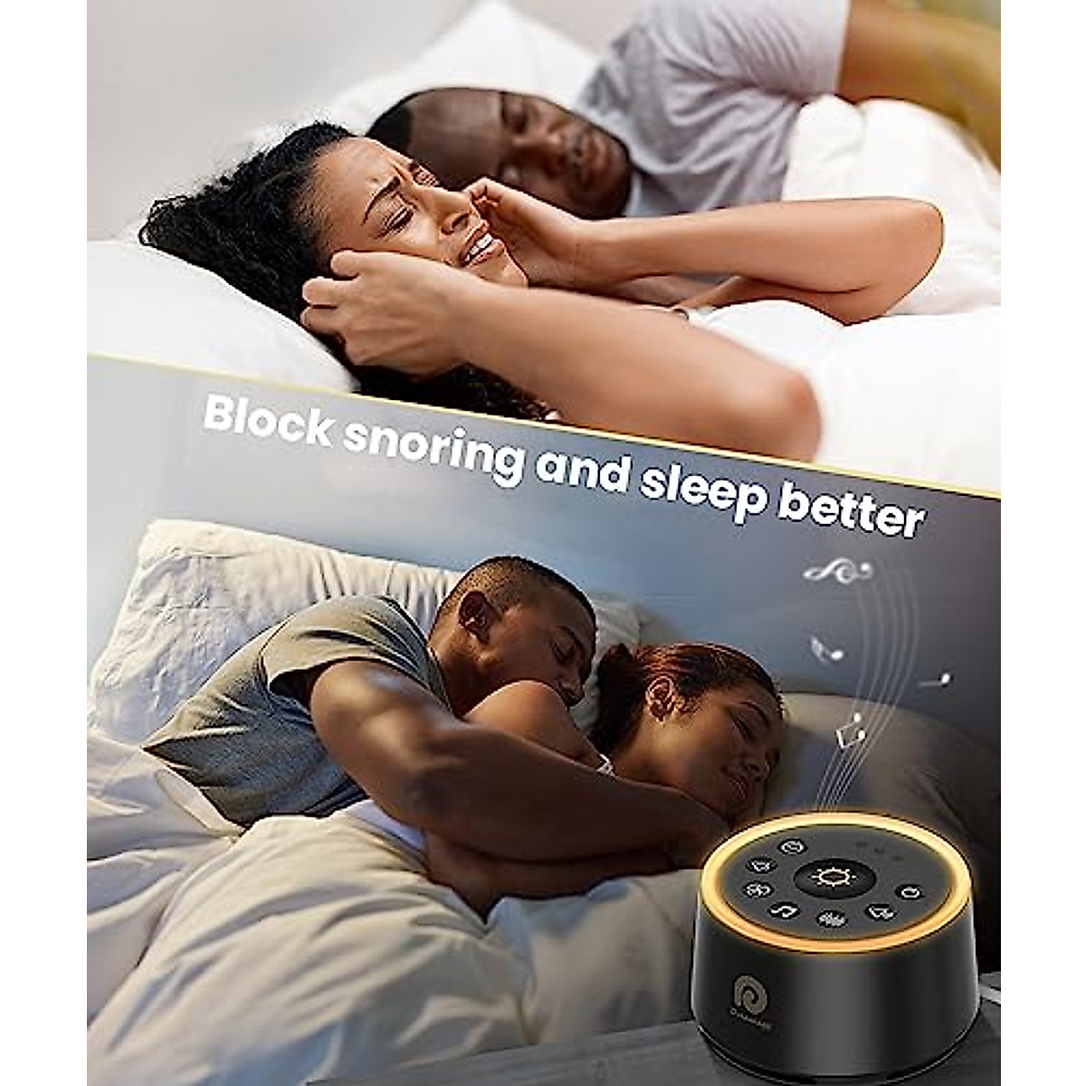 White Noise Machine - Dreamegg Sound Machine for Baby Kid Adult, Noise Machine for Sleeping with 24 Calming Sound, Ambient Nightlight, Continuous or Timer, Loud Sleep Machine for Home Nursery Office