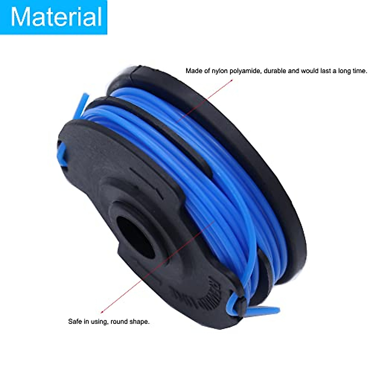 Woopeey AC41RL3 Autofeed Dual .065” 27ft Blue Replacement Line and Spool Fit for Homelite Electric String Trimmers UT41112 UT41121 UT41120 UT41113 UT41122 UT41112B (6 Pack)