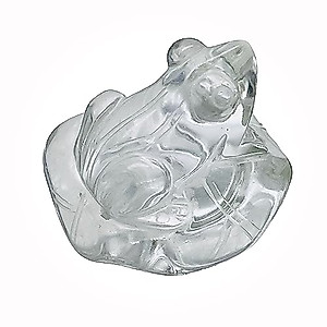 New Quartz Frog on Lilly Pad Carving 1 Figurine 30x45x45mm Clear for DIY Crafts and Jewelry Making PREM0D01935