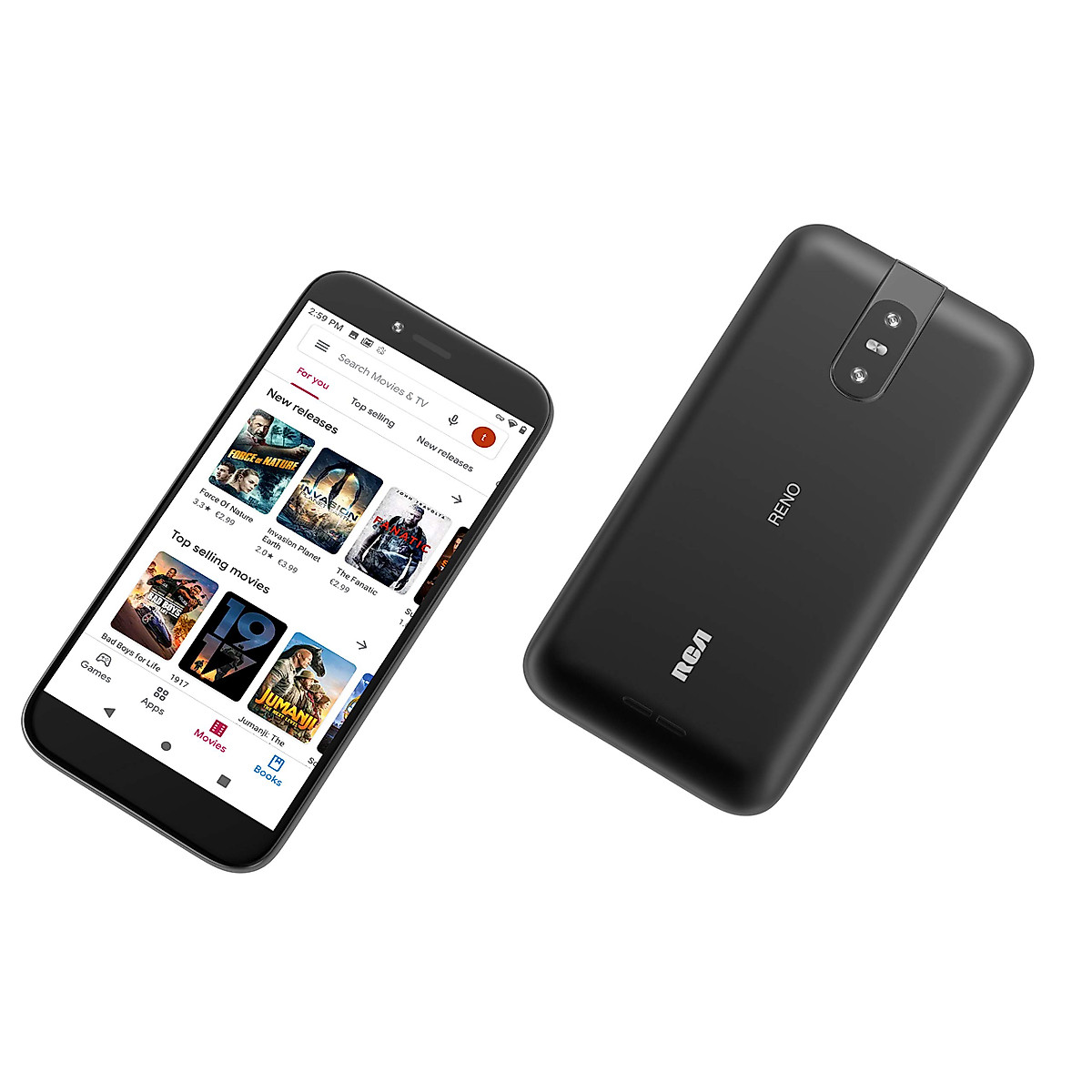 RCA Reno Smartphone, 4G LTE, 16GB, Android 10, Black - GSM Unlocked