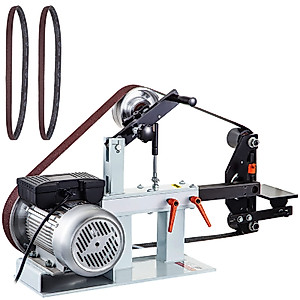 VEVOR 2" x 82" Belt Grinder, 2HP 1500W, 3 in 1 Constant Speed Belt Disc Sander with 3 Grinding Wheel, 110V Bench Sander with 12-inch Wheel and Flat Platen Tool Rest for Knife Making