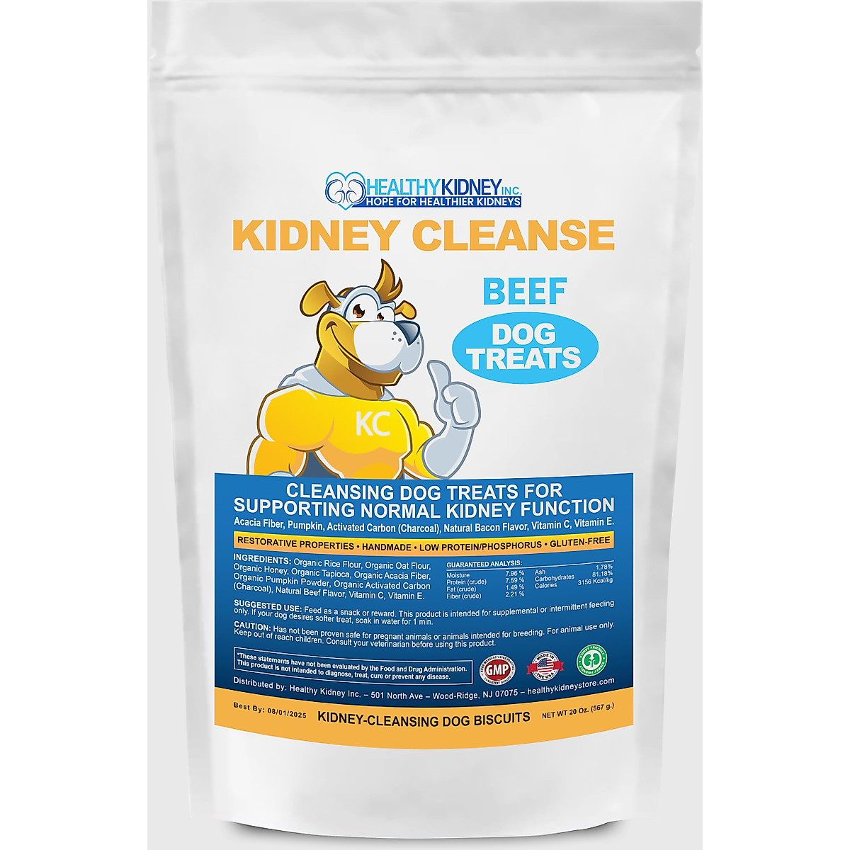 Kidney Cleanse Beef Dog Treats Supports Normal Kidney Toxin Elimination: 20 Oz. Low Protein Beef Dog Treats for Kidney Support. Kidney-Friendly Dog Food Diet Treat.