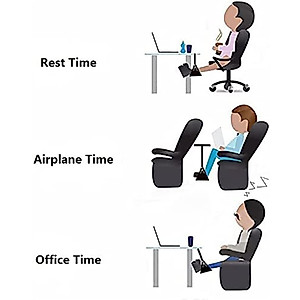 Foot Rest,Portable Travel Footrest Flight Carry-On Foot Rest Adjustable Height Foot Rest Travel Accessories Footrests Hammock,Black