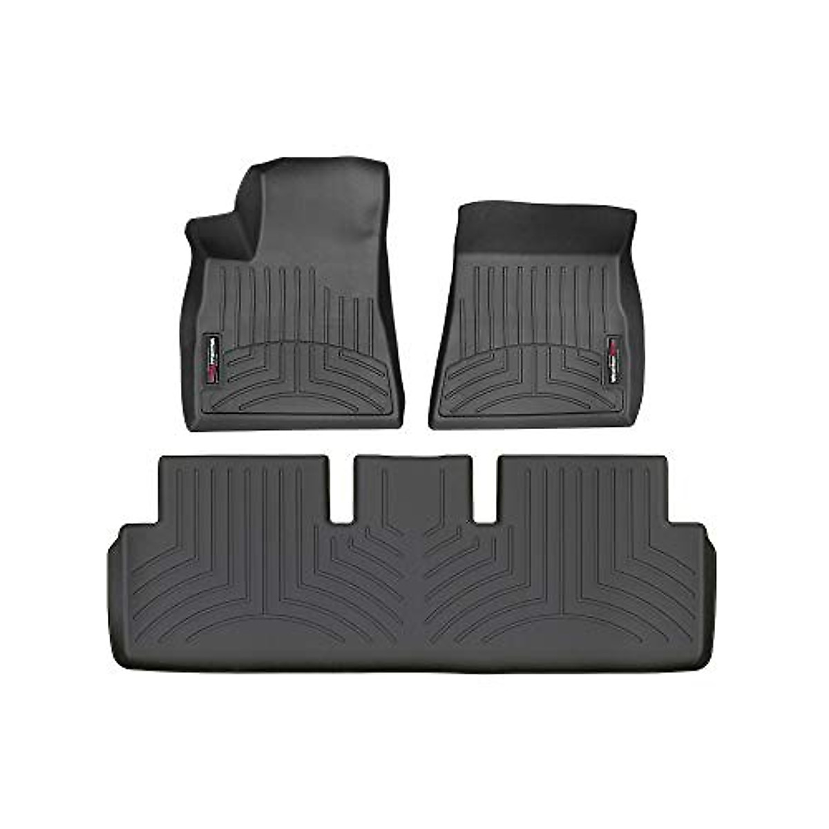 WeatherTech Custom Fit FloorLiners for Tesla Model 3-1st & 2nd Row (441220-1-2), Black