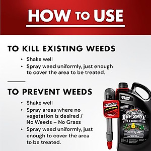 Spectracide One-Shot Weed & Grass Killer with AccuShot Sprayer, 1 Gallon, One Application Kills and Prevents Weeds for up to 5 Months