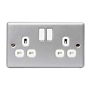 Masterplug - Metal Clad Switched Socket 2-Gang 13A