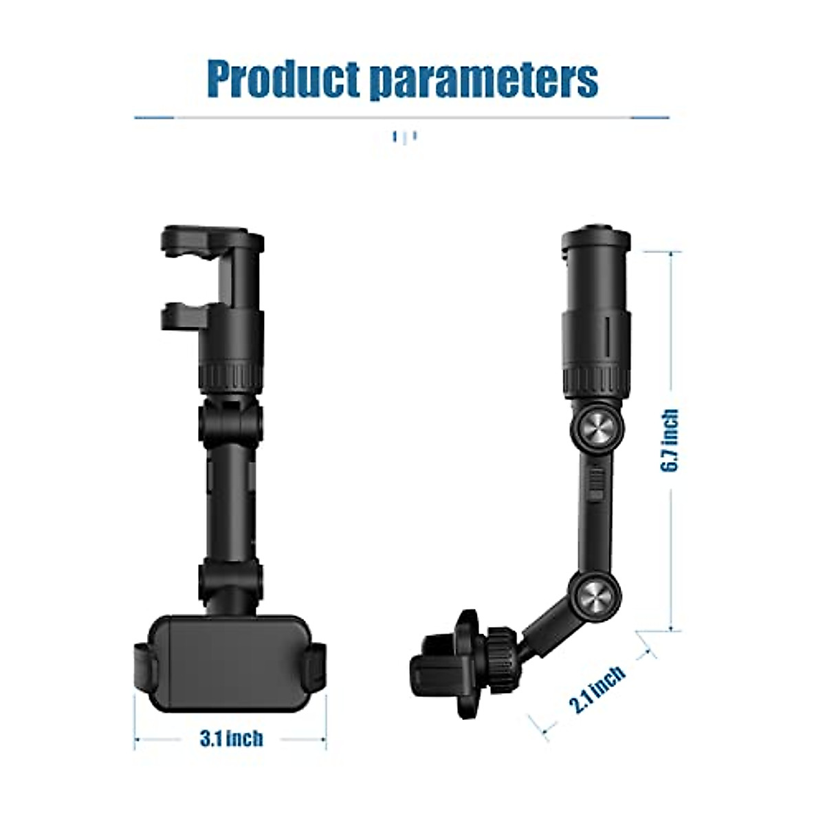 cueclue Pack-1 Car Phone Holder, Rear View Mirror Video Shooting Bracket, 360° Adjustable Phone Holder, Multifunctional GPS Phone Holder, Universal Multi-Scene Telescopic Bracket (Black)