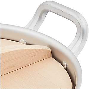 Hokuriku Aluminum Stepped Pot with Wooden Lid, Mansaden, 7.3 inches (18.5 cm), For Gas Fire, Made in Japan