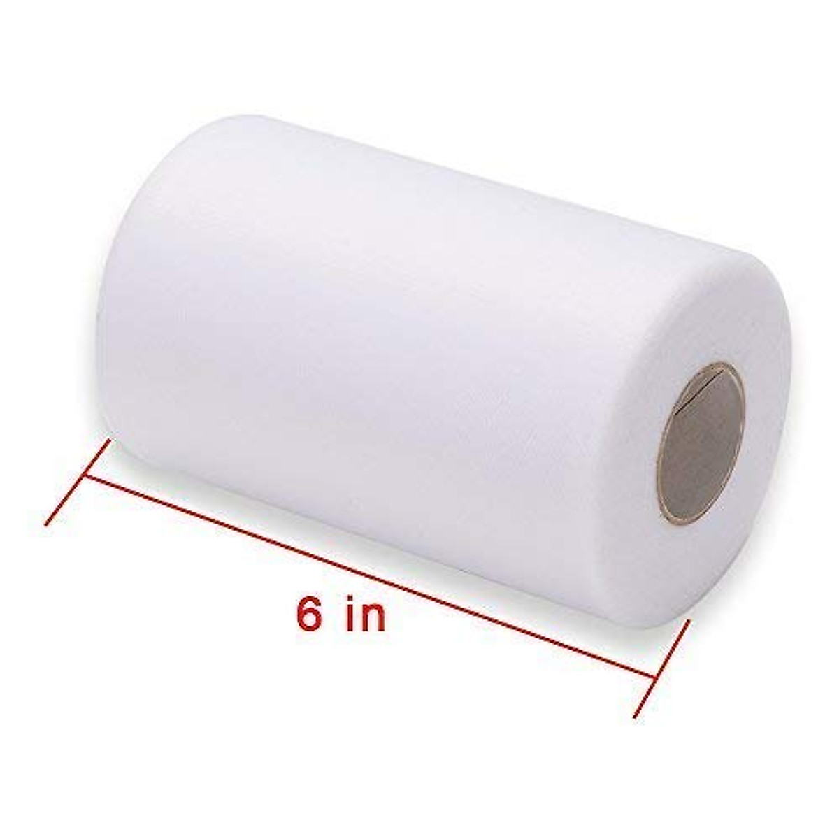 White Tulle Spool 6 Inch x 100 Yards for Tulle Decoration