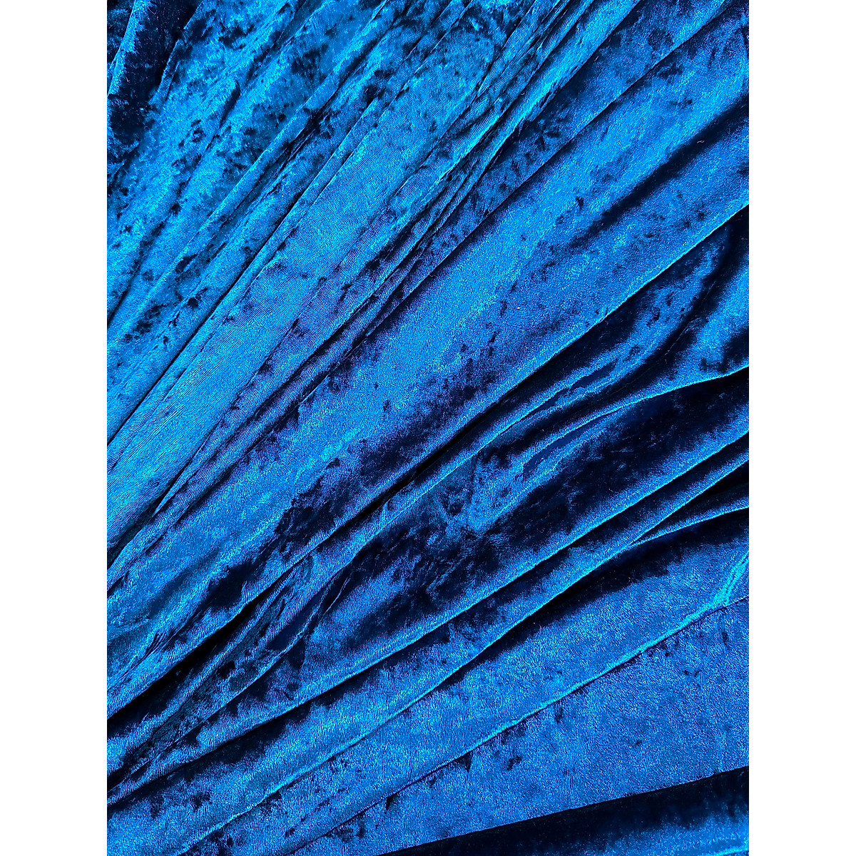 Premium Stretch Crushed Velvet Fabric by The Yard - Soft and Luxurious Fabric - Versatile and Stretchy - Ideal for Clothing Home Decor and Crafts (58 inches Width) - 1 Yard (Teal Blue)