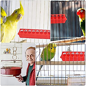 iplusmile 12pcs Small Water Waste, Duck Household Manger Pig Feeding Green for Birds Trough Red Garden Feeder, Compartment Cage Drinking Dish Chicken Slot Multihole, Dispenser Parrot