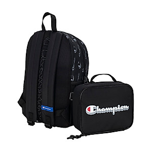 Champion 2-Piece Munch Backpack with Lunch Box Kit Bag (Black/Grey)