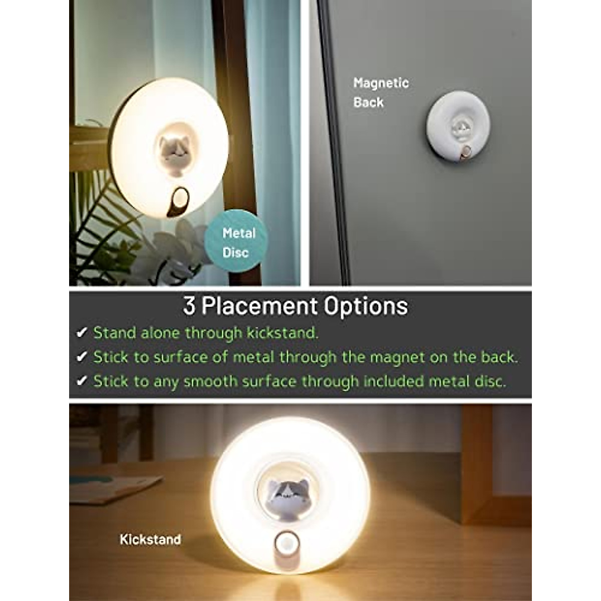 Searon Rechargeable Motion Sensor Night Light Kids, Under Cupboard Lights, Dimmable Cabinet Lights for Stairs Wardrobe Closet Bedroom Hallway Drawer Shed Toilet Garage