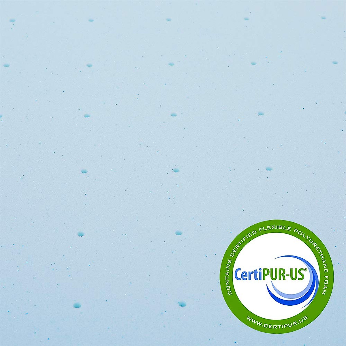 Best Price Mattress 4 Inch Ventilated Memory Foam Mattress Topper, Cooling Gel Infusion, CertiPUR-US Certified, Short Queen Light Blue