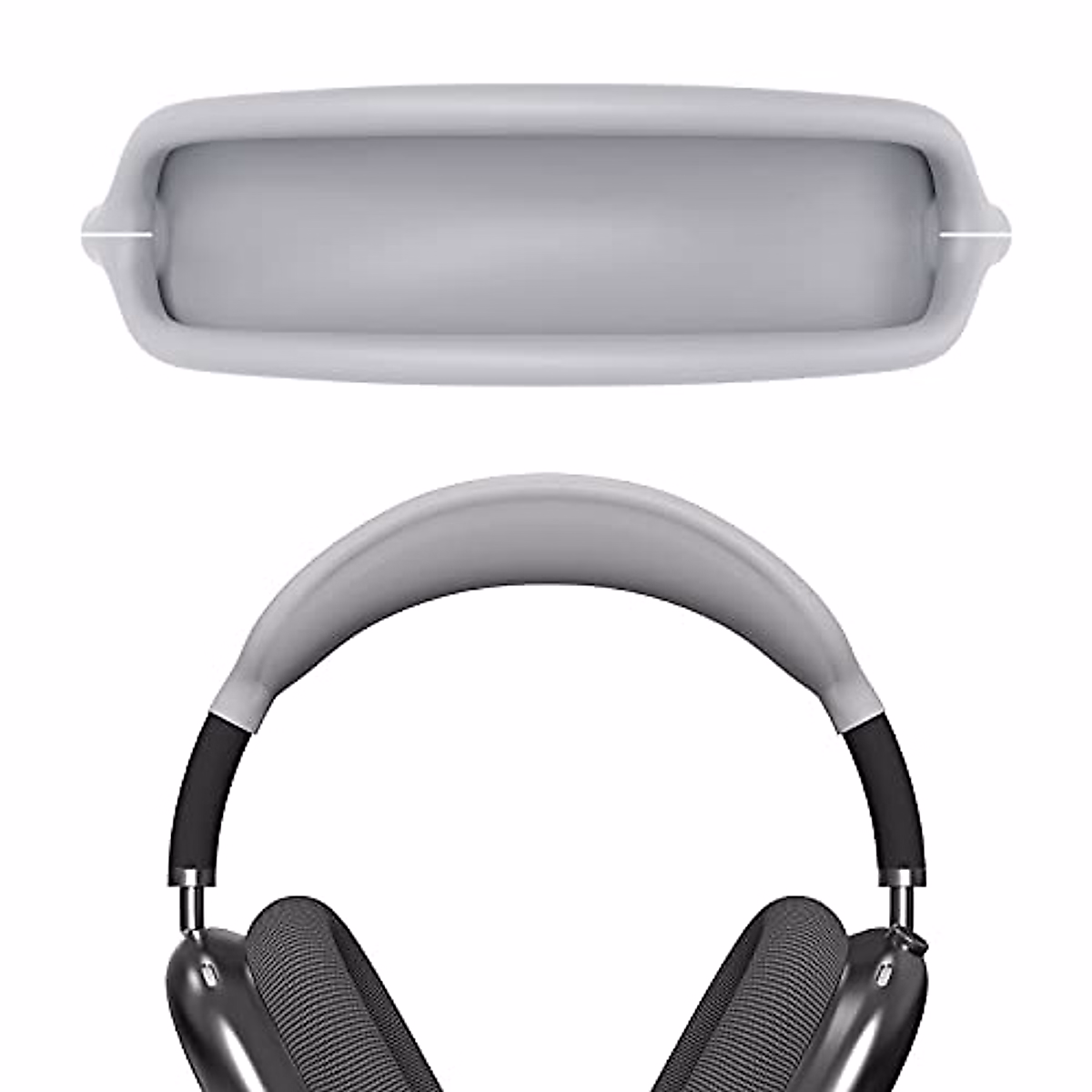 Geekria Silicone Headband Cover Compatible with AirPod Max Headphone, Headband Protector/Headband Replacement Easy DIY Installation No Tool Needed (Grey)