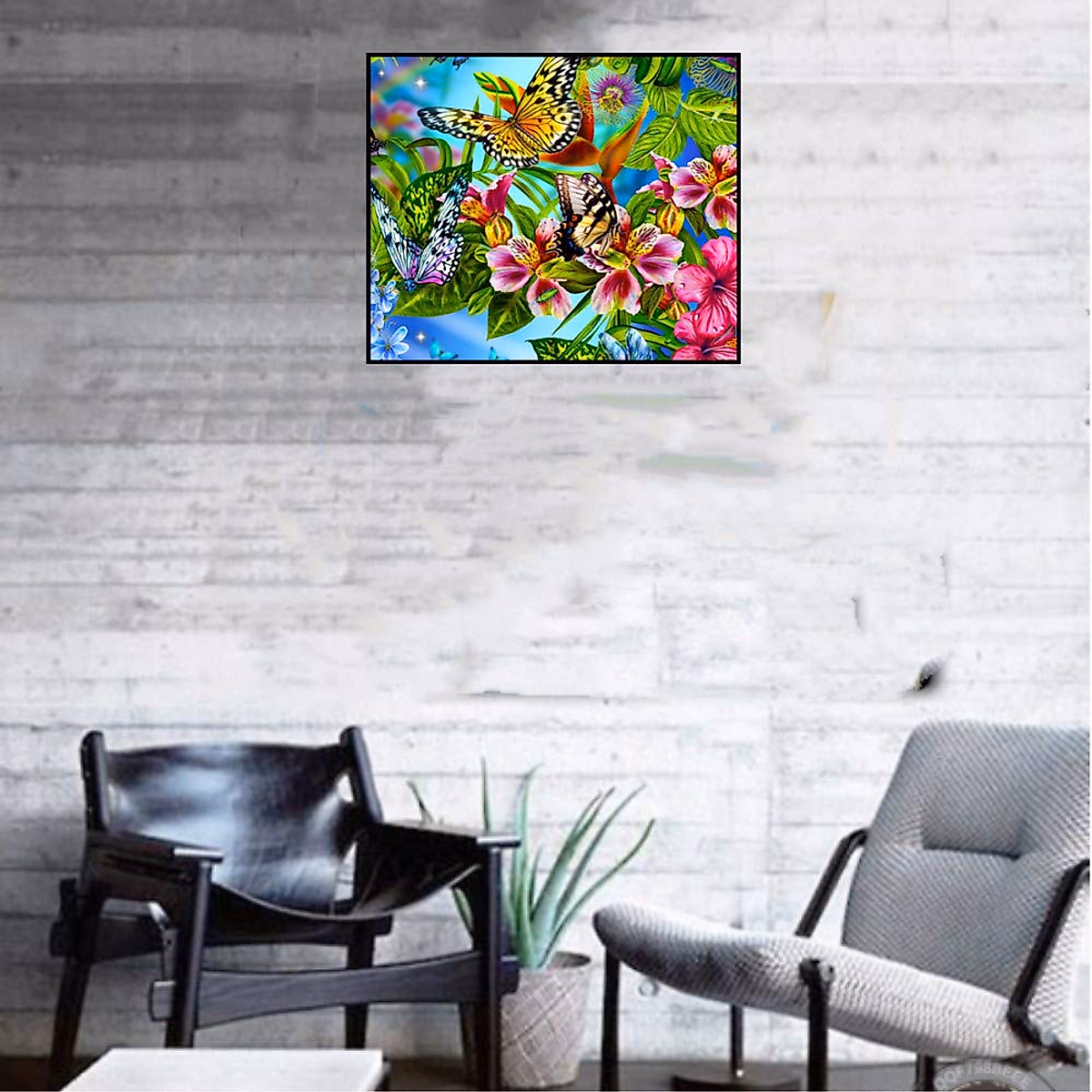 DIY 5D Diamond Painting Full Dril, Xizhendai 5D Full Embroidery Paintings Rhinestone Pasted DIY Diamond Painting Cross Stitch Home Wall Decor (Flower, 30x40cm)