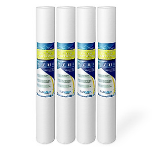 Standard Whole House Melt-blown Four Layers Filtration Polypropylene 10 Micron Sediment Filter 20” x 2.5” Fits 20” x 2.5” Housings. Compatible with FPMB5-20, FPMB520, SDC-25-2005/4, VX05-20 Pack of 4