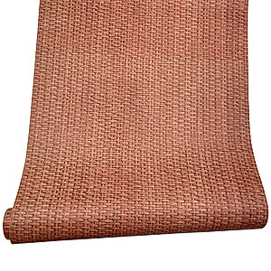 Yifely Light Brown Weave Wood Grain Furniture Paper Self-Adhesive Shelf Liner Door Sticker 17.7 Inch by 9.8 Feet