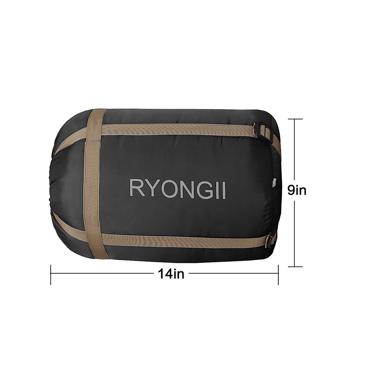 RYONGII Sleeping Bags 32℉ for Adults Teens - 4 Seasons Warm Cold Weather Portable Waterproof Kids Youth for Indoor & Outdoor, Camping, Backpacking and Outdoors Hiking(Dark Grey)