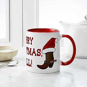 CafePress Santa Boot: Merry Christmas, Y'all! Mug Ceramic Coffee Mug, Tea Cup 11 oz