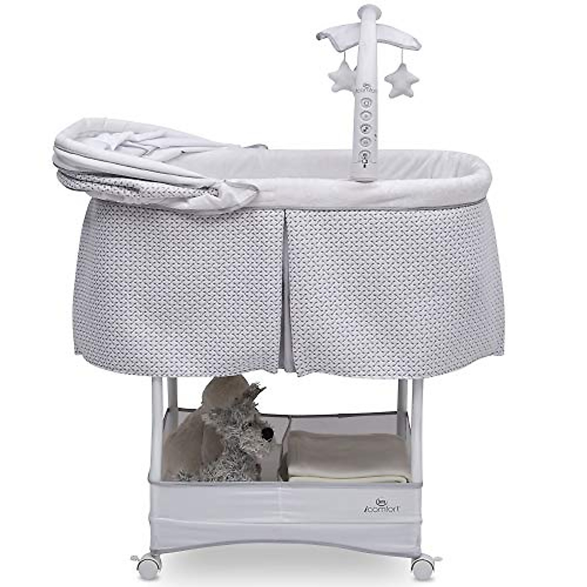 Serta iComfort Hands-Free Auto-Glide Bedside Bassinet - Portable Crib Features Silent, Smooth Gliding Motion That Soothes Baby, Cameron