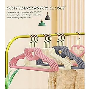 JIUXCF Velvet Hangers 20 Pack, 16" Non Slip Adult Hangers, Slim Clothes Hanger with 360 Degree Swivel Hook - Durable & Cute for Coats, Shirts, Dress (Mix Color)