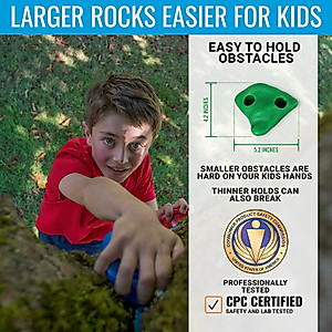 Hyponix Ninja Tree Climbing Kit – 16 Rock Climbing Holds & 8 Ratchets – Reinforced Rock Climbing Holds - Sets up Within Minutes - The Perfect Outdoor Toys for Kids 5-12