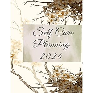 Self Care Planning 2024: Monthly Planner 8,5x11.Florel planner ,A year of Self Care