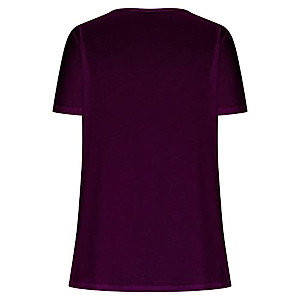 DASAYO Tunic Tops for Women Loose Fit Solid Color Summer Casual Top Blouses Short Sleeve Trendy Flowy Shirts Tunics Tshirt