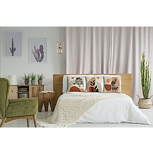 Menoeceus Boho Pillow Covers 18x18 Set of 4, Boho Throw Pillow Covers, Abstract Pillow Covers, Geometric Tropical Pillow Cover, Boho Decorative Throw Pillow Covers for Couch Cushion Case