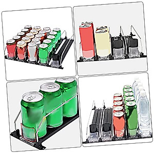 DOITOOL Beverage Organizer Glide Mini Fridge Organizer Freezer Organizer Drink Manager Vending Machine Black Plastic Plastic Organizer Fridge Drink Organizer Drink Sliding Organizer