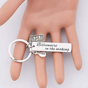 CENWA Entrepreneur Gift Future Billionaire Gift Boss Gift Billionaire In The Making Keychain Business Owner Gift (Billionaire In The Making K)