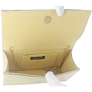 MOJISOLO Money Crystal Clutch Evening Bag for Formal Cocktail Prom Wedding Bling Foldover Purse Gold