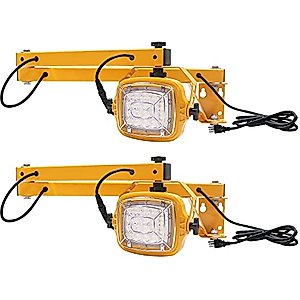 Signaworks LED Loading Dock Bay Swivel Arm Light 2 Pack (50W, 5500LM), Brighten Trailers & Shipping Trailers, Industrial Aluminum Housing, 5ft Power Cord