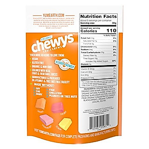 YumEarth Organic Fruit Chews - Fruit Flavored Candy Chews, No Dye, Allergy Friendly, Gluten Free, Non-GMO, Vegan Candy with No Artificial Flavors, 5 ounce (Pack of 6)