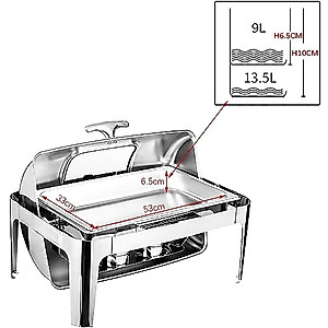 Electric Buffet Server,Food Warmer Tray, Adjustable Temperature, Portable Chafing Dish, Catering Buffet Serving Tray,Stainless Steel Material,uitable for Hotels, Restaurants, Parties