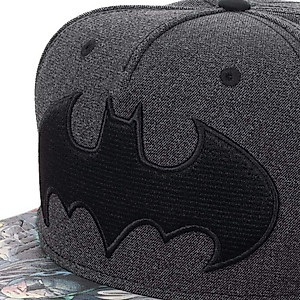 Batman Embriodered Logo Sublimated Bill Snapback Black