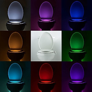 EEASSA Toilet Flush Valves LED Human Motion Activated PIR Light Sensor Toilet Lamp LED Night Light 2016 Motion Activated Light Light Motion Toilet Tank Button