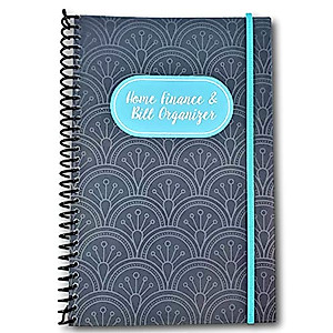 Dolgencorp Home Finance & Bill Organizer with Pockets (Dark Blue Scallops), 7 inches X 10 inches