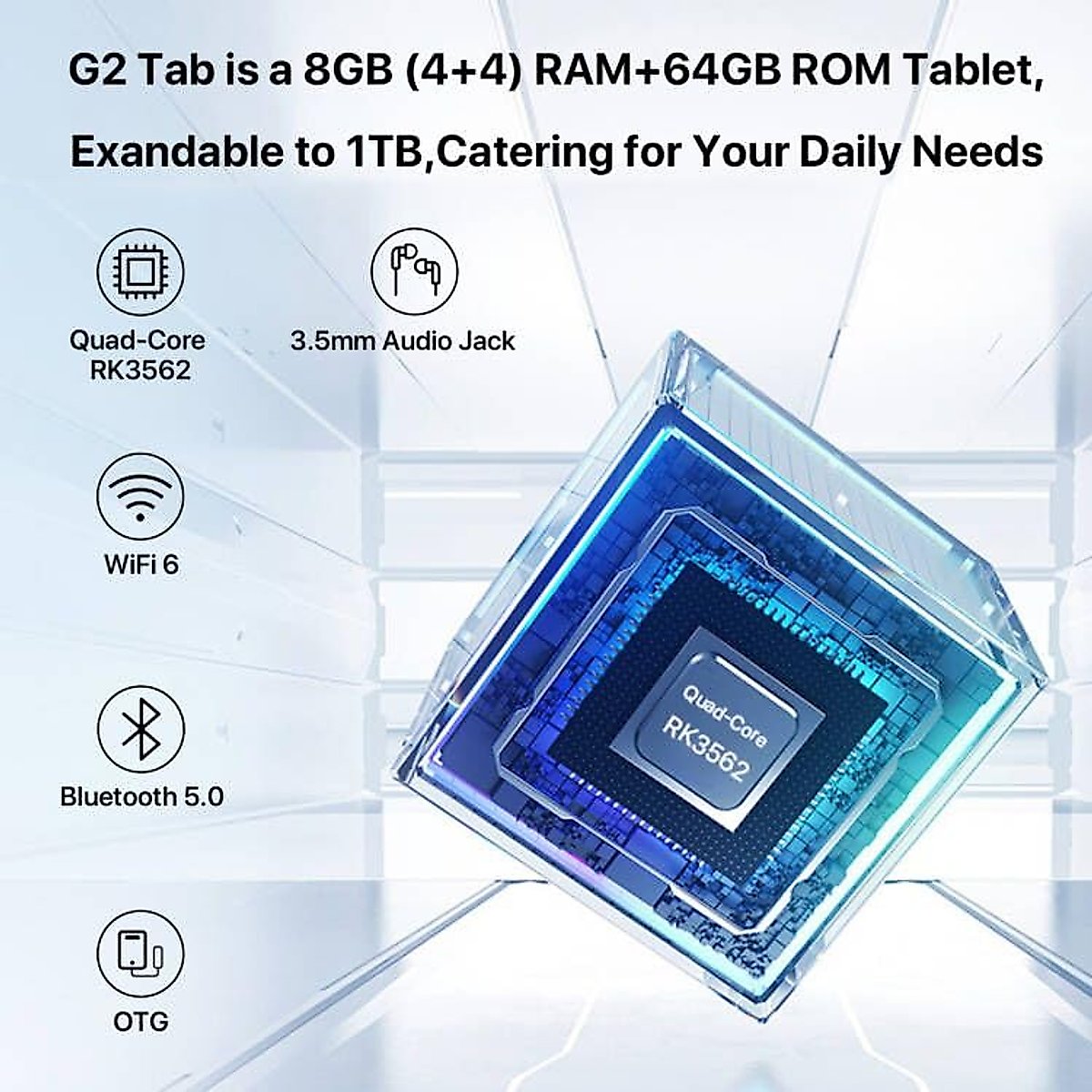 UMIDIGI Android 13 Tablet 2023, G2 Tab 8(4+4) GB+64GB up to 1TB, 10.1-inch Tablet 8MP+8MP Dual Camera, WiFi 6 Bluetooth 5.0 6000mAh Split Screen Android Tablet