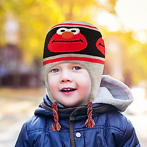 Sesame Street boys Elmo Toddler Winter and Mitten Set Beanie Hat, Elmo, 2-4T US