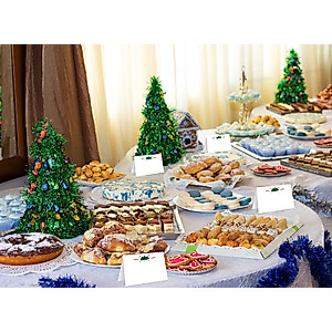 25 Pack Christmas Tent Place Cards, Place Cards for Table Setting, Folded Eggshell Paper Name Tent Cards for Christmas Holiday Dinner Decorations - CM01