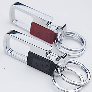 Mtverver Key Chain Quick Release Spring with 4 Key Rings,Heavy Duty Car Keychain Organizer Bottle Opener Key Chain Ringfor Men and Women (Black+Red)