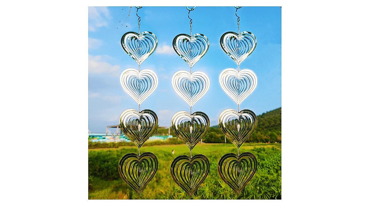 DJUAN Heart Bird Scare Discs - Reflective Garden Decor