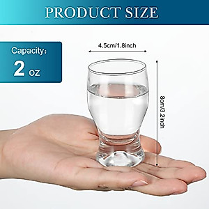 Irenare 12 Pcs Mini Shot Glasses Clear Shot Glass Set 2 oz Cute Shot Glasses Small Glass Shot Glasses for Wedding Wine Beer Brandy Sniffers Liquor