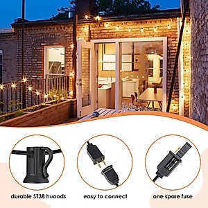 WENFENG Outdoor String Lights, 50FT 2200K LED Patio Lights with ST38 Waterproof Bulbs, Retro Connectable String Lights for Patio Backyard Balcony